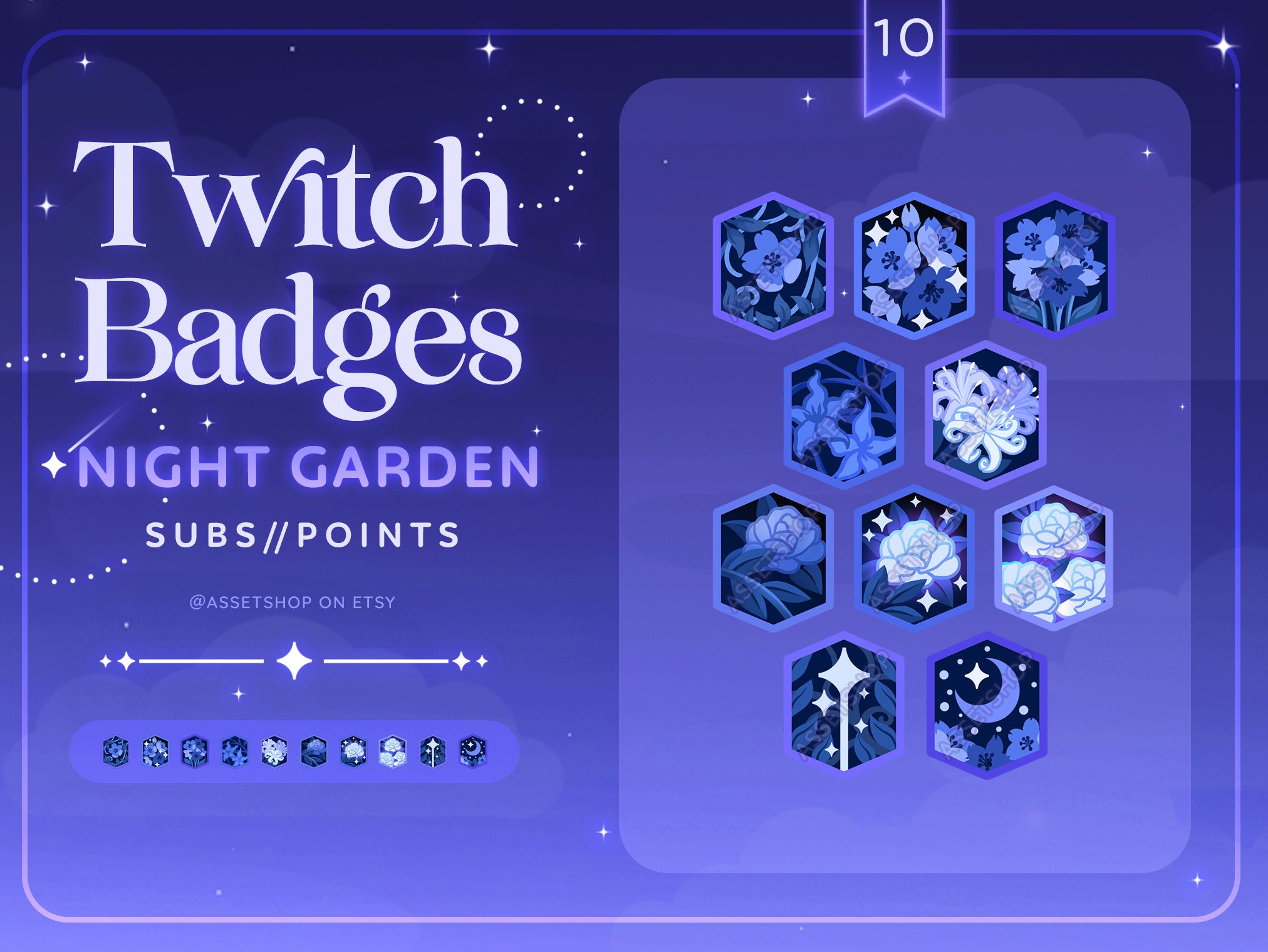 Night Garden - Twitch Sub Badges – AssetShop